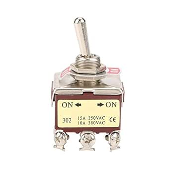 ON-ON 2 Position Toggle Switch 3PDT 9 Pin 12mm 15A/250VAC 10A/380VAC ...