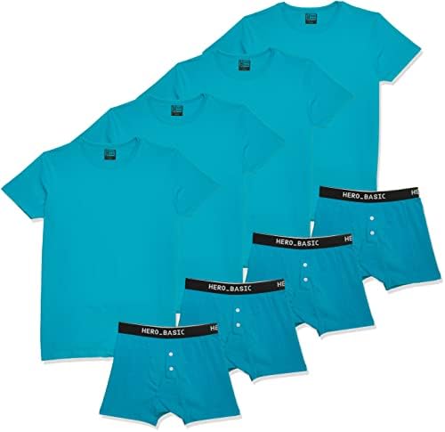 سعر Hero Basic Mens Set Of 4 - Round Neck t-Shirts Plus Free Boxer ...