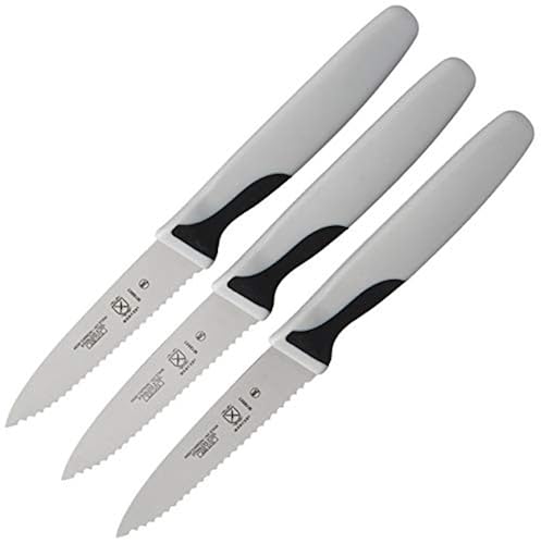 Mercer Culinary M19903 Millennia Black Handle, 3-Inch Slim Serrated ...