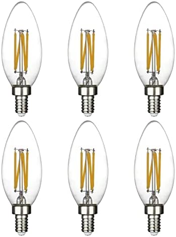 Dimmable B10 E12 Candelabra LED Light Bulbs 40 Watt Equivalent, Warm White 2700K,e12 Edison Bulb ...