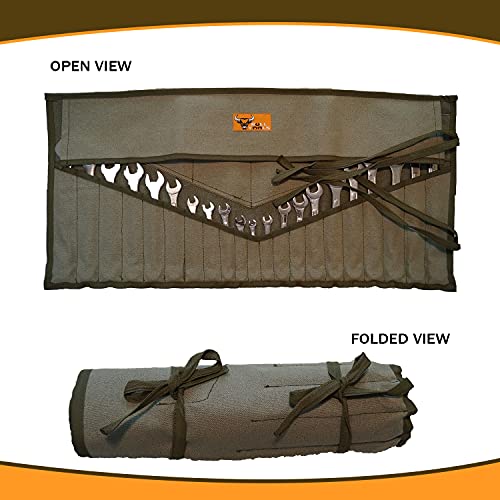 BULL TOOLS Wrench Roll Organizer Metric & SAE Roll Up Tool Pouch Bag ...