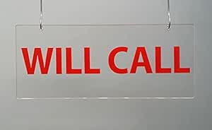 Amazon.com : Hanging Sign (Will Call Red) : Office Products