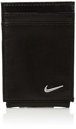 Nike Men's Blocked Front Pocket Wallet w/Magnetic Money Clip, Black ...