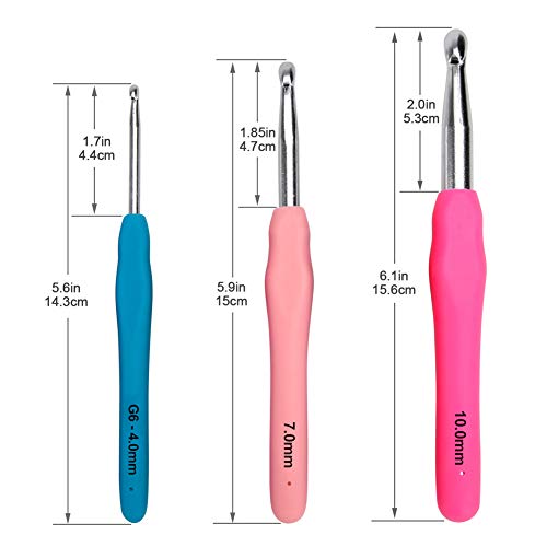 BCMRUN Crochet Hooks Set 14 PCS 2mm B 10mm N Ergonomic Soft Grip Handles Yarn Knitting Needles bcmrun-crochet-hooks-set-14-pcs-2mm-b-10mm-n-ergonomic-soft-grip-handles-yarn-knitting-needles