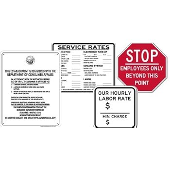 Amazon.com : California Auto Repair and Service Station Sign Kit ...