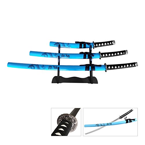 Snake Eye Tactical Two Tone Dragon Design 3 Piece Samurai Katana Set ...