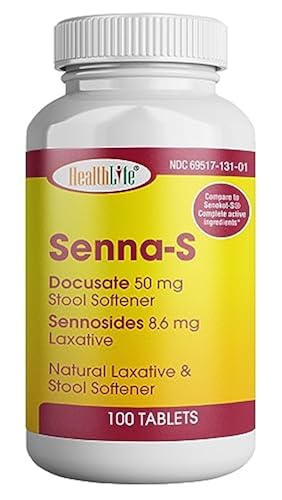 HEALTH LFE Senna-S Tablets, Senna Plus(Laxative/Stool Softener I Gentle ...