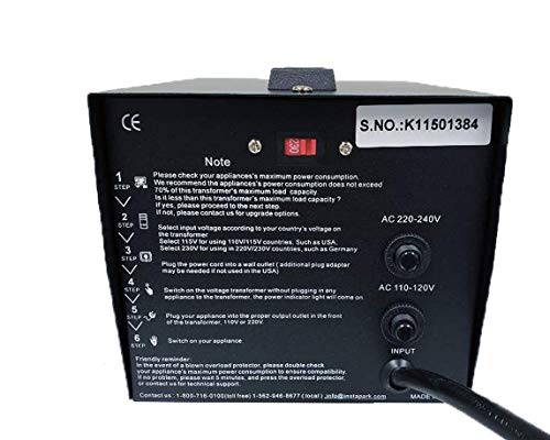 Instapark ITU-1000 Series Heavy-Duty AC 110/220V Step Up/Down Voltage ...