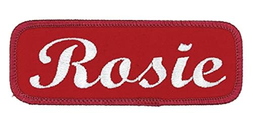 Rosie Name Tag Embroidered Uniform-Work Shirt Patches Red Border with ...