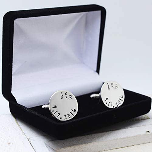 Amazon.com: Personalized Sterling Silver Cufflinks -Custom Engraved ...
