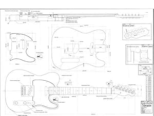 Amazon.com: Fender Telecaster electric guitar plans - actual size full ...
