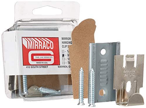 CRL Nickel Plated Adjustable Mirraco Mirror Clip Set for 3/8" Seamed ...