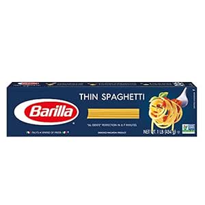 Amazon.com : BARILLA Blue Box Thin Spaghetti Pasta, 16 oz. Boxes (Pack ...