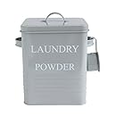 Amazon.com: Bloomingville Metal""Laundry Powder" Bin With Lid And Scoop ...