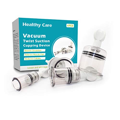 Healthy Care Cupping Therapy Set - 4 Twist Suction Cups with Magnetic ...