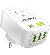 Amazon.com: 2 Pack Europe to US Plug Adapter, LENCENT European to USA ...