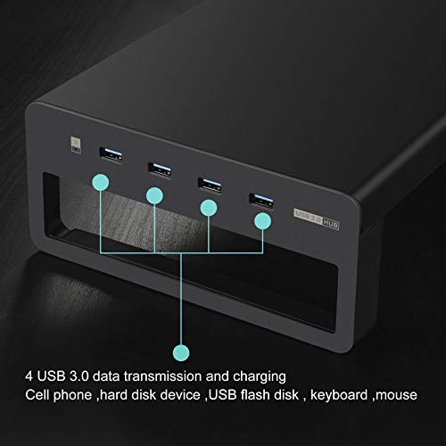 Vaydeer USB 3.0 Aluminum Monitor Stand Metal Riser Support Transfer ...