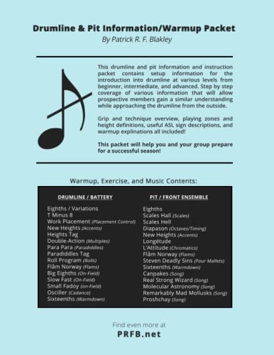 Drumline Instruction Packet & Warmup Book: Blakley, Patrick R. F ...