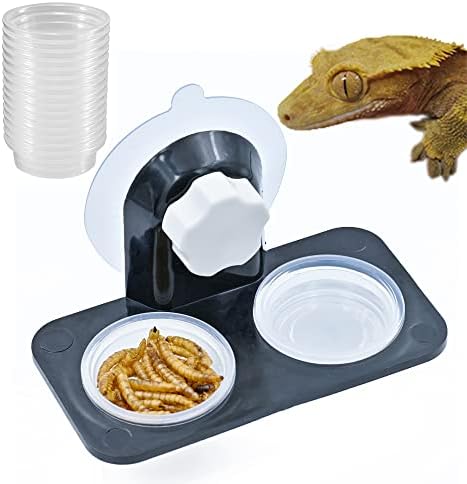 MRTIOO Enhanced Crested Gecko Feeding Ledge, Reptile Food Bowls and ...