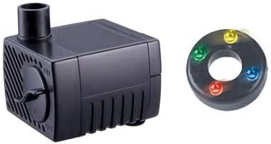 Jebao PP-300LV+LED Submersible Fountain Pond Water Pump with LED Light ...
