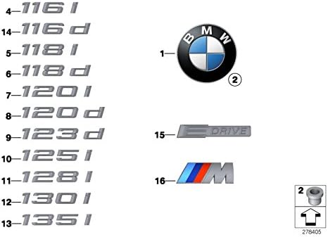 BMW Genuine Emblem Badge Logo Body Panel 1 Series E82 M Coupe ...