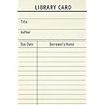 Library Card: Due Date Card Notebook Journal For Librarians Book Lovers ...