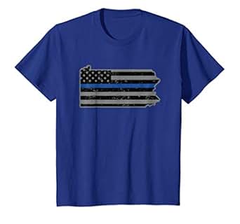 Amazon.com: Pennsylvania State Police Shirt Thin Blue Line Flag Shirt ...