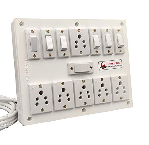 INDRICO® Extension Box 6 Sockets and 6 Switches, Fuse with Heavy Duty ...