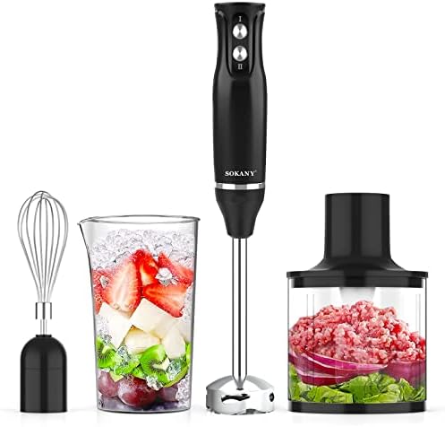 4-in-1 Hand Blender Detachable Electric Stick Blender Set 500W Hand ...