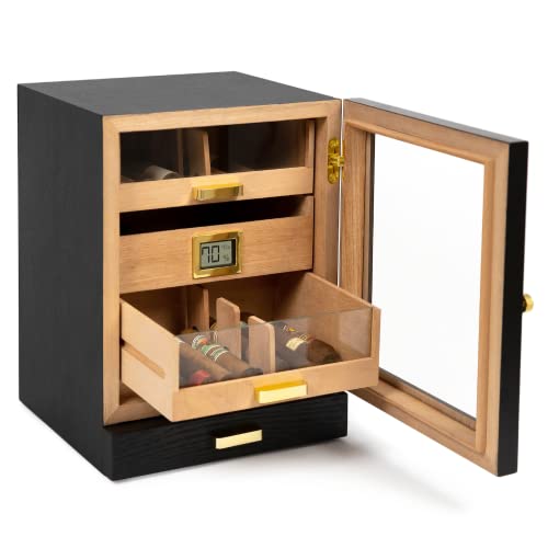 Luca Humidor Cabinet, Large Size, Cigar Storage for 80-100 Cigars, Rich ...