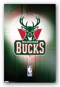 Amazon.com: Milwaukee Bucks Logo Basketball Poster: Prints: Posters ...