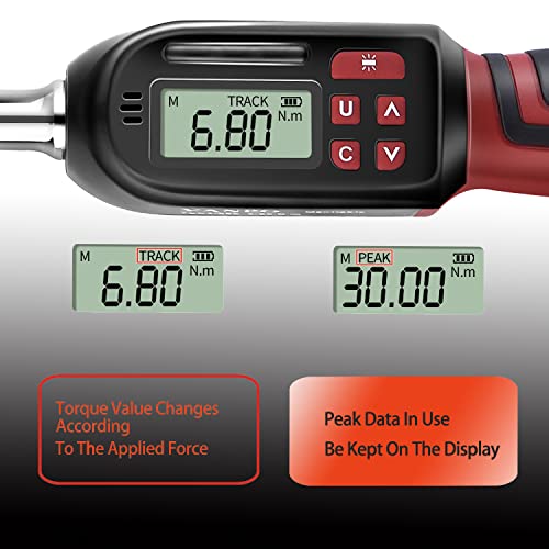 VANPO 1/2-Inch Drive Digital Torque Wrench(5-99.5 ft-lbs./6.8-135Nm), Electronic Torque Wrench ...