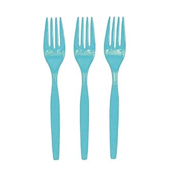 Amazon.com: Fun Express - Light Blue Plastic Forks (50 Pc) - Party ...