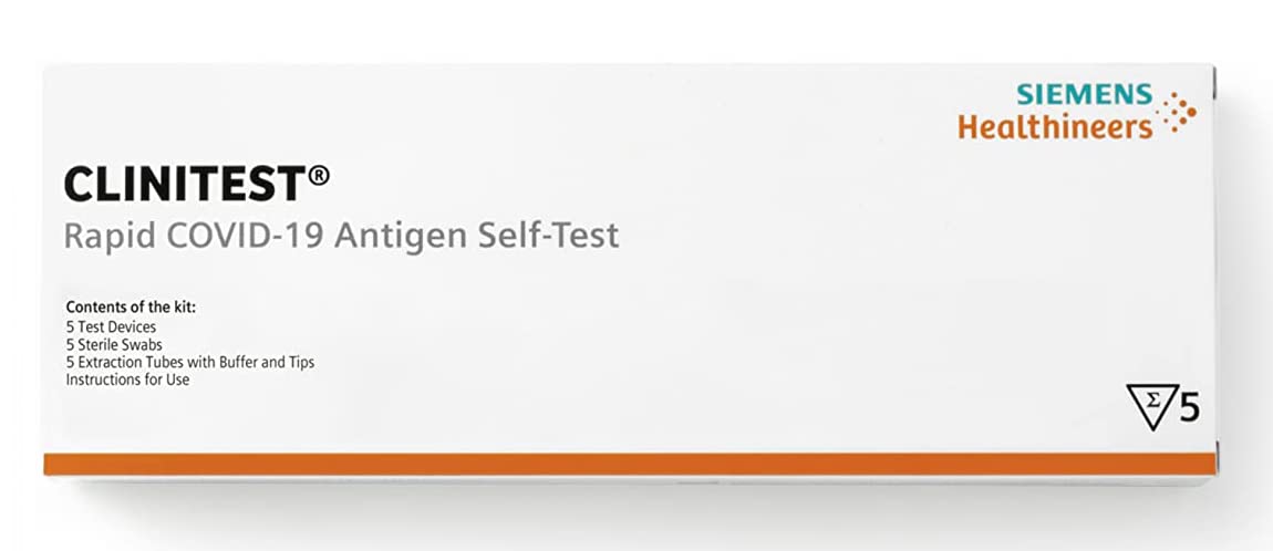 CLINITEST Rapid COVID-19 Antigen Self-Test, 1 Pack, 5 Tests Total, Test ...