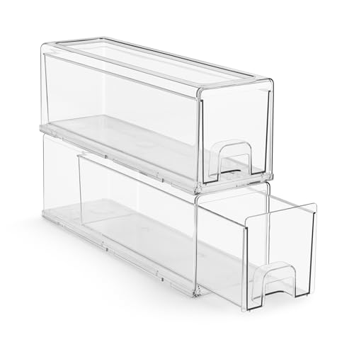 Sorbus Small Stackable Storage Drawers – 2-Pack Plastic Drawers for ...