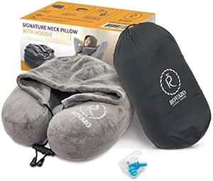 Amazon.com: Hooded Neck Pillow and Silicone Ear Plugs, Premium Sleep ...