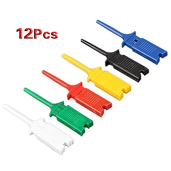 12X SMD IC 6 Colors Test Hook Clip Grabbers Test Probe: Amazon.co.uk ...