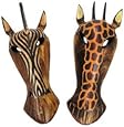 Amazon.com: Set of 2 African Zebra and Giraffe Mask Large Jungle Art 20 ...