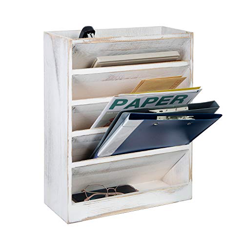 Vintage Rustic Wooden 5 Slot Office Desk or Distressed Torched Wood ...