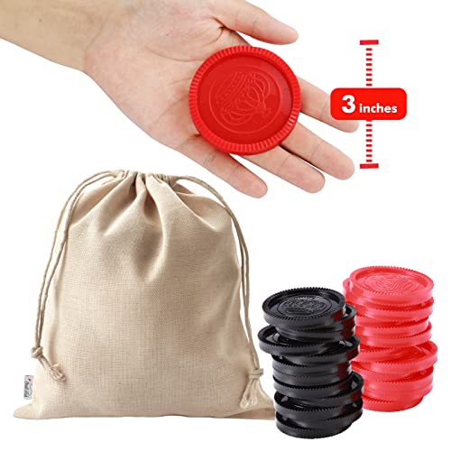 Giant Checkers Board Game and Jumbo Tic Tac Toe 3-in-1 Set for Kids and ...