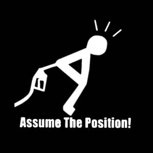 Amazon.com: Assume the position! funny die cut vinyl decal / sticker ...