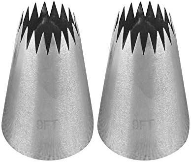 EBBLPA # 9FT Open Star Pastry Tip, 2 PCS French Star Tube Set Large Icing Piping Tips Set Cake ...