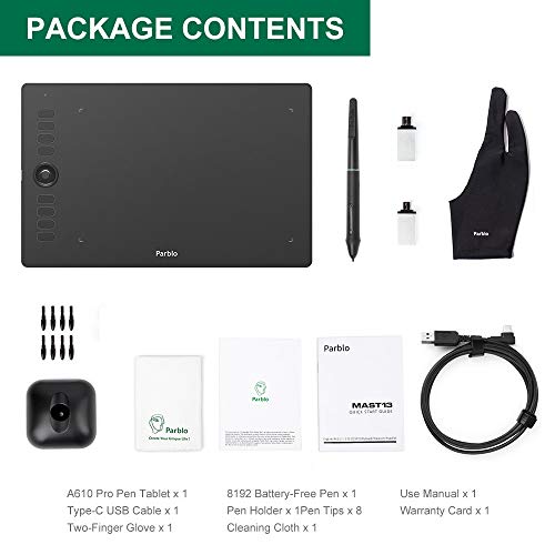 Parblo A610 Pro Computer Graphic Drawing Tablet Android Phones ...