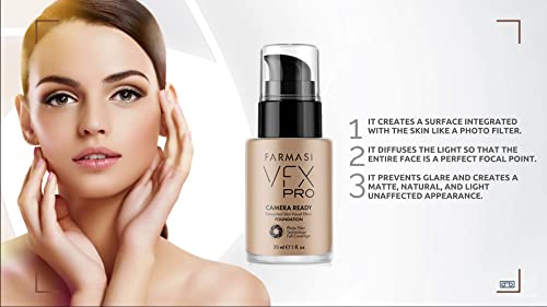 FARMASI Vfx Pro Foundation, Full Coverage Liquid Cream, Lightweight ...