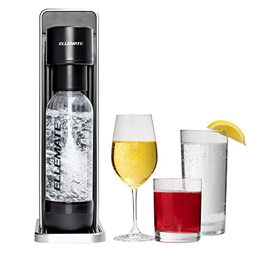 Ellemate Dynamic (Black) - Soda Maker/Cordless, Adjustable Fizz Levels for ANY Liquid/Make Sodas ...