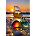Amazon.com: Beach Colored Frosted Stones 1000 Pieces Puzzles - Sunset ...