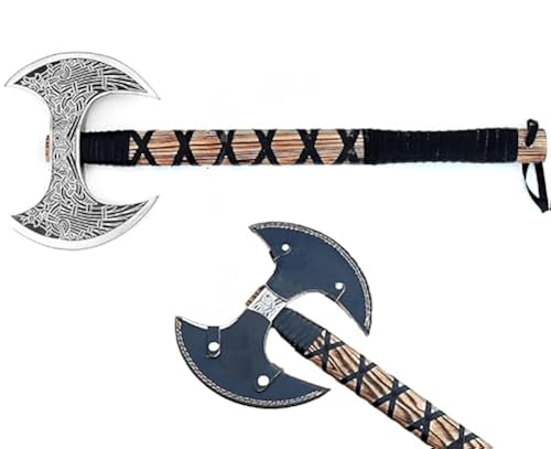 Double Headed Axe -Battle Axe Real, Viking Axe Real Double Bit Axe ...