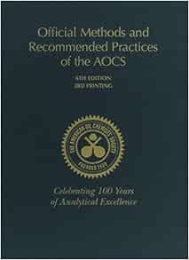 Official Methods and Recommended Practices of the AOCS: V. C ...