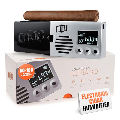 Cigar Oasis Ultra 3.0 Electronic Humidifier for Humidor - LCD Humidity ...