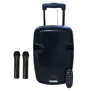 TAKARA T-6008 Portable Trolley 8 Inch Speaker Multimedia Bluetooth, Karaoke with Audio Recording ...